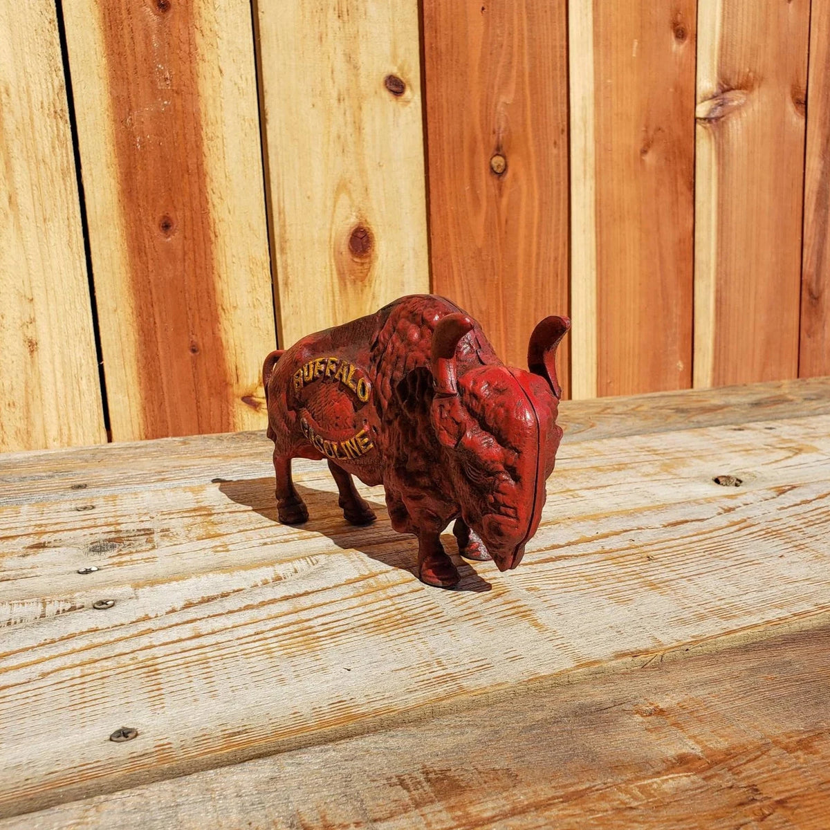 Buffalo Gasoline Cast Iron Coin Bank – Iron Forged Tavern