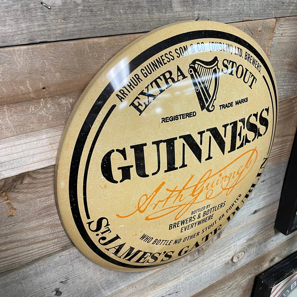 Guinness Beer Logo Round Domed Shaped Metal Sign Wall Decor – Iron ...