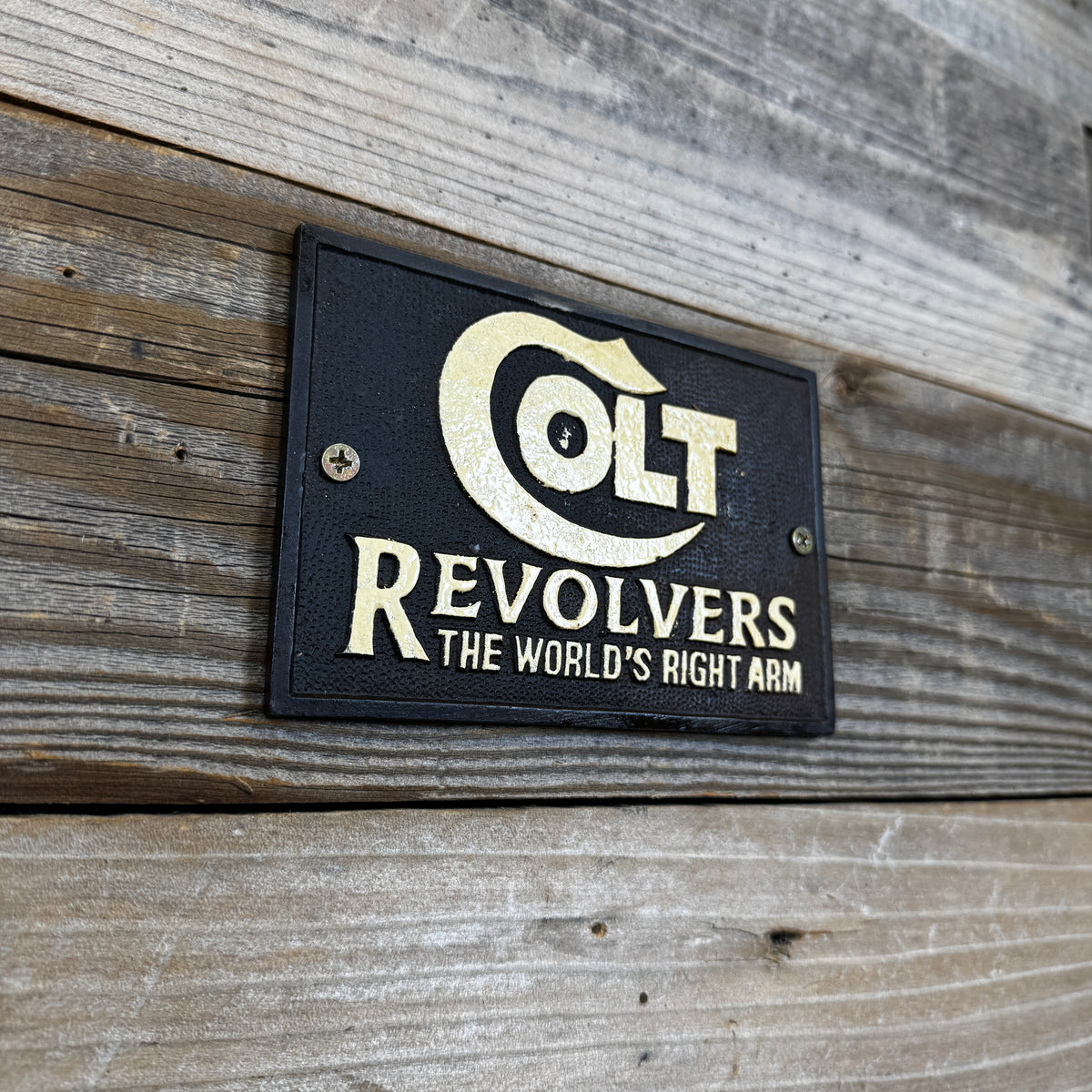 Colt Revolvers Cast Iron Wall Plaque – Antique Finish – Iron Forged Tavern