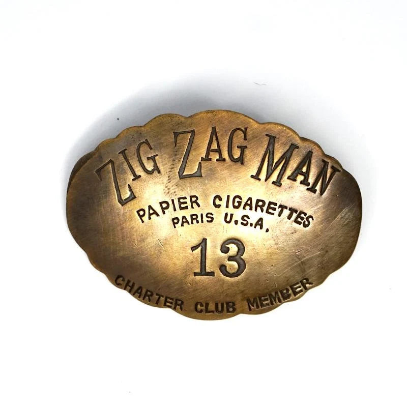 Brass Zig Zag Man Pin Back Badge – Iron Forged Tavern